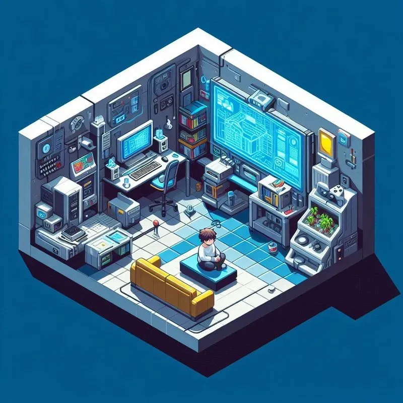 Cyberpunk Isometric Retro Illustrations DALL·E Prompt | PromptBase