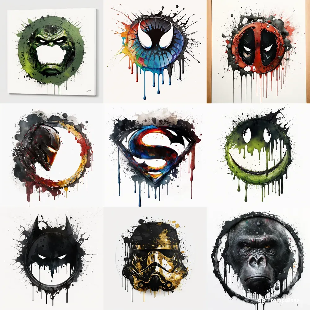 Watercolor Dripping Logos Midjourney Prompt | PromptBase