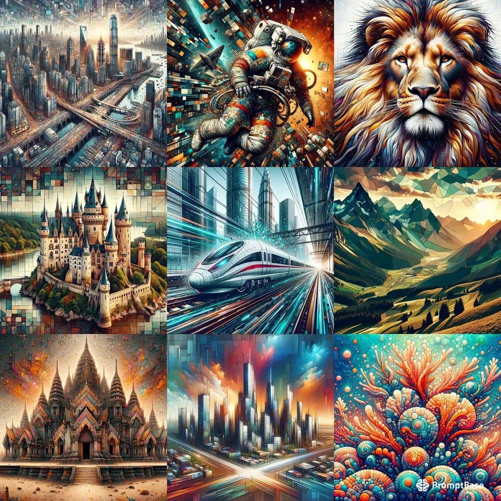 Future Tech Mosaic Graffiti Artworks DALL·E Prompt | PromptBase