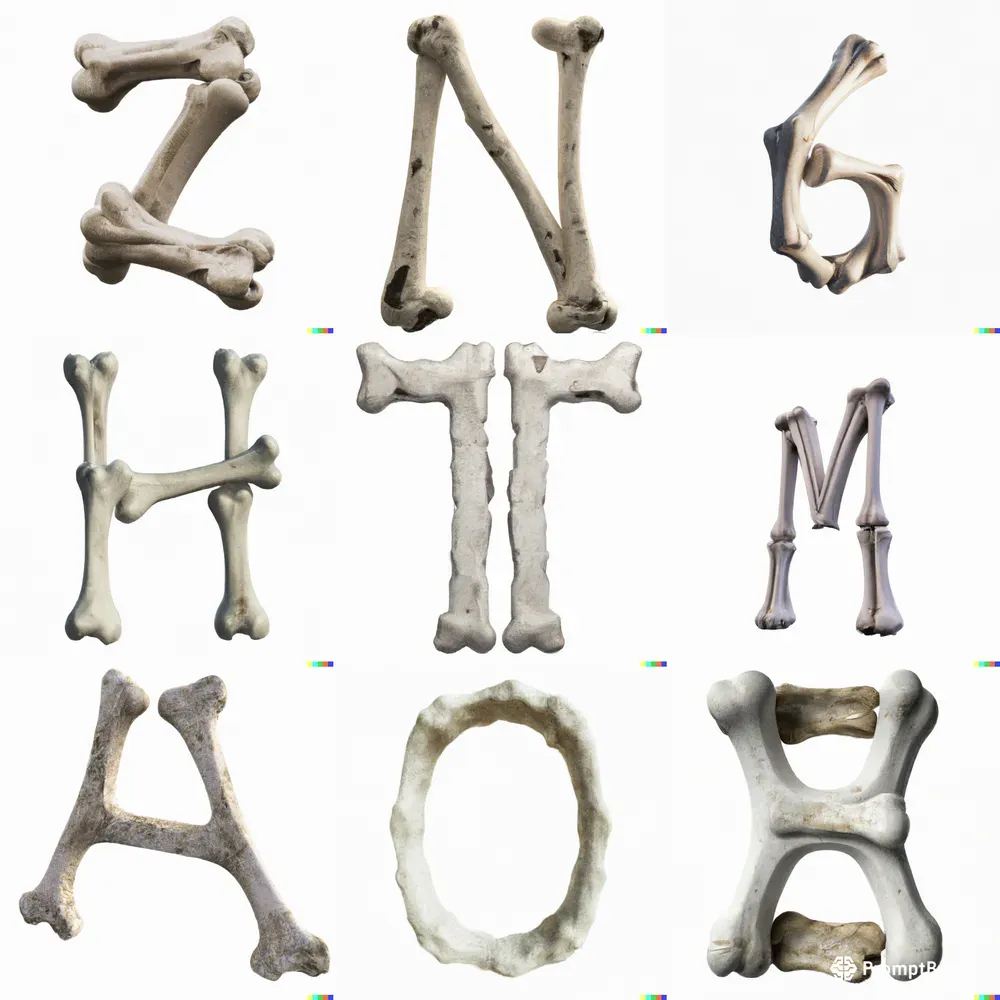 Number Letter Bones DALL·E Prompt | PromptBase