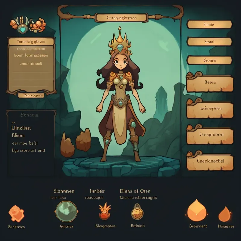 Character Interface Game Designs Midjourney Prompt | PromptBase