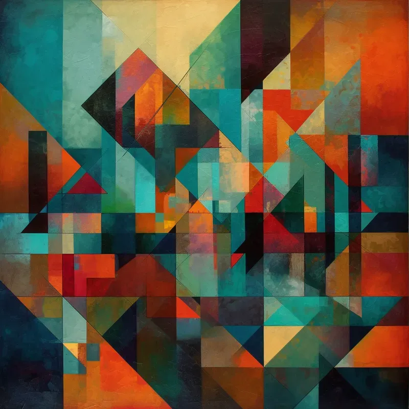 Textured Geometric Abstract Art Midjourney Prompt | PromptBase