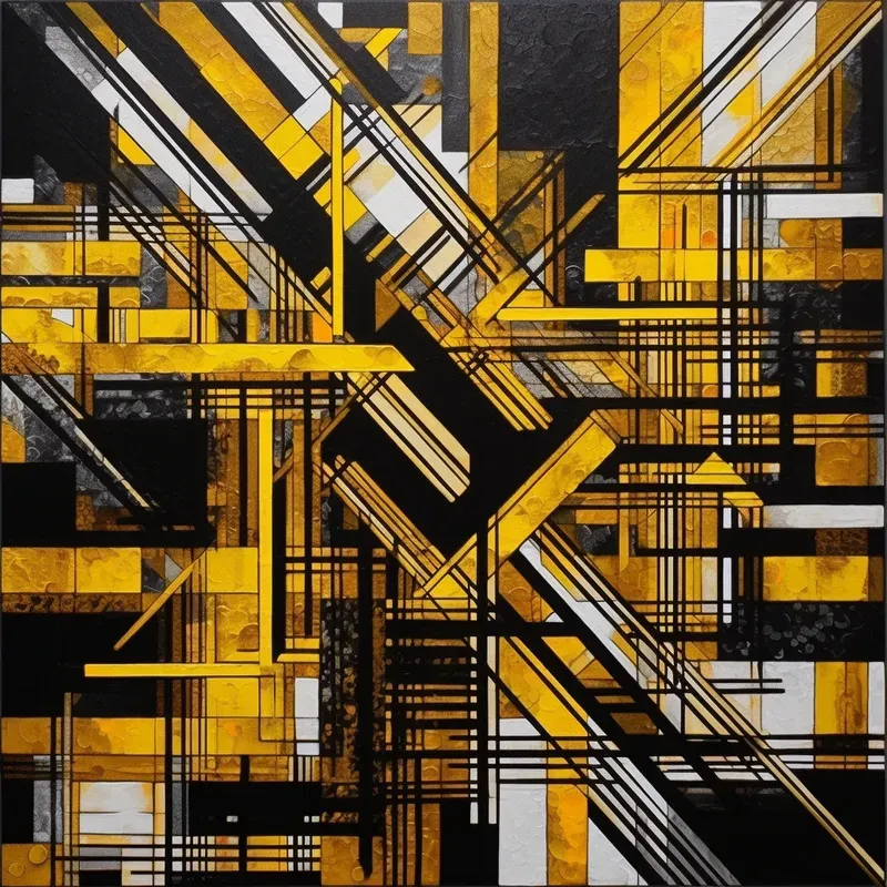 Textured Geometric Abstract Art Midjourney Prompt | PromptBase