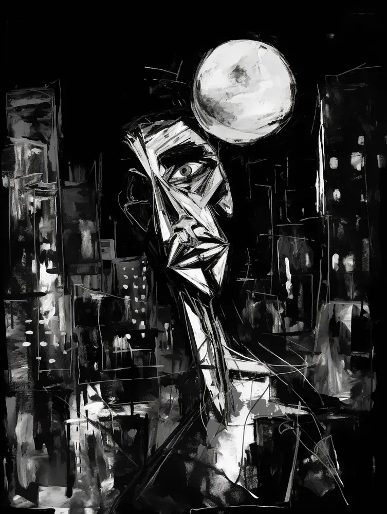 Distorted Moon Oil Paintings Midjourney Prompt | PromptBase