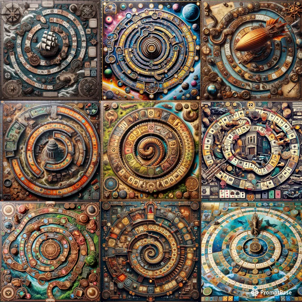 Gameboard Spiral Generator DALL·E Prompt | PromptBase