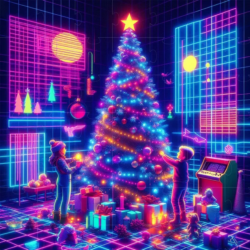 Synthwave Christmas DALL·E Prompt | PromptBase