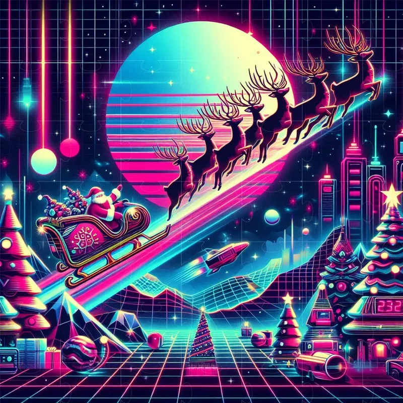 Synthwave Christmas DALL·E Prompt | PromptBase