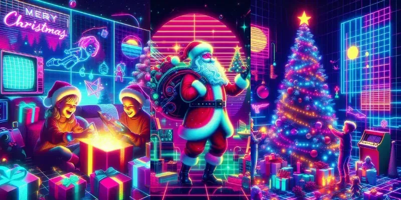 Synthwave Christmas DALL·E Prompt | PromptBase
