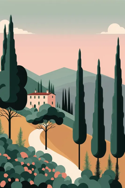 Flat Minimal Landscape Posters Midjourney Prompt | PromptBase