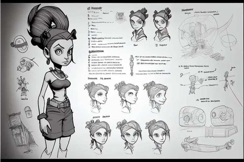 Concept Character Graphic Sheets Midjourney Prompt | PromptBase