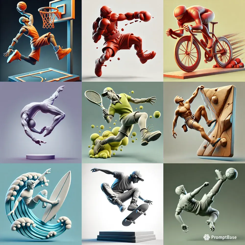 Dynamics 3D Sports Icons DALL·E Prompt | PromptBase