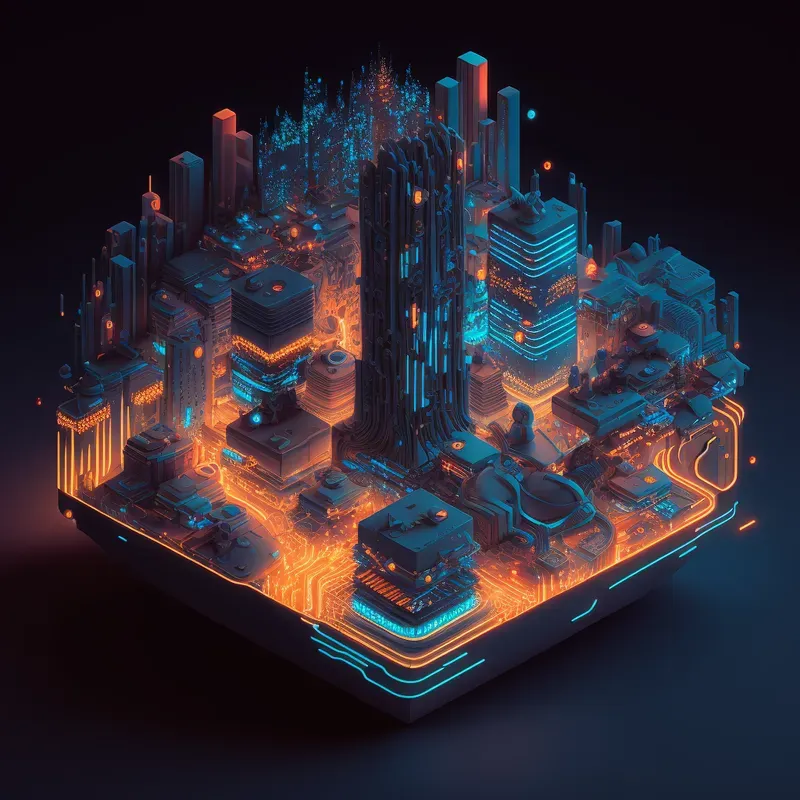 Futuristic Block Cities Midjourney Prompt | PromptBase