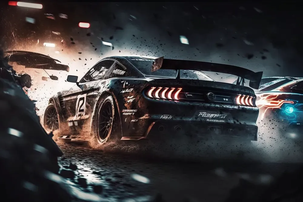 Dramatic Racing Shots Midjourney Prompt | PromptBase