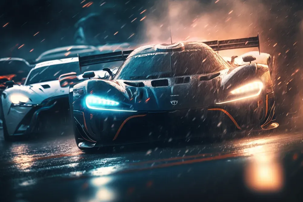 Dramatic Racing Shots Midjourney Prompt | PromptBase