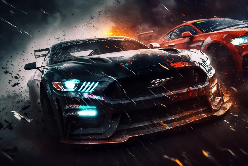 Dramatic Racing Shots Midjourney Prompt | PromptBase