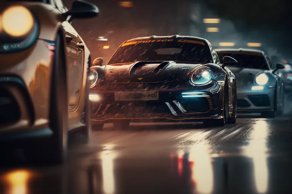 Dramatic Racing Shots Midjourney Prompt | PromptBase