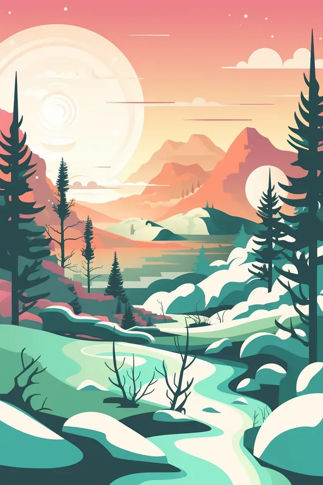Landscape 2D Art Midjourney Prompt | PromptBase