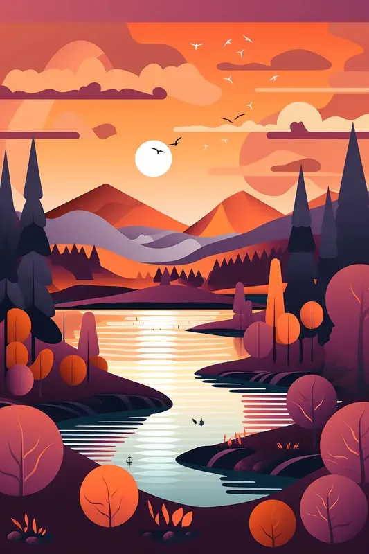 Landscape 2D Art Midjourney Prompt | PromptBase