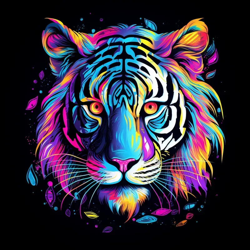 Neon Animals T Shirt Designs Midjourney Prompt | PromptBase
