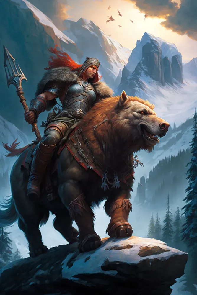 RPG Characters Riding Fantasy Animals Midjourney Prompt | PromptBase