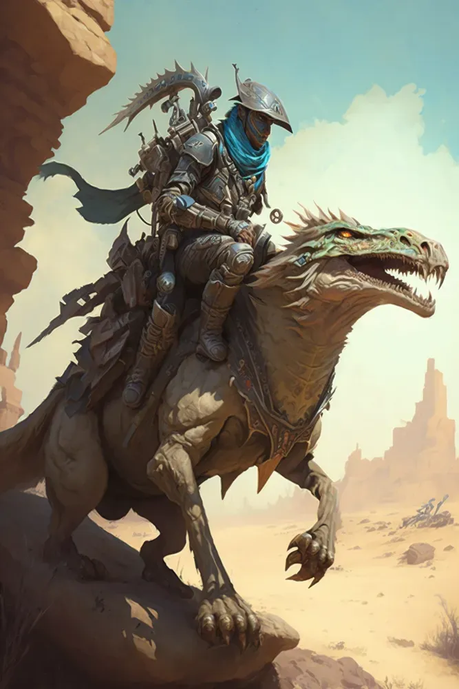 RPG Characters Riding Fantasy Animals Midjourney Prompt | PromptBase