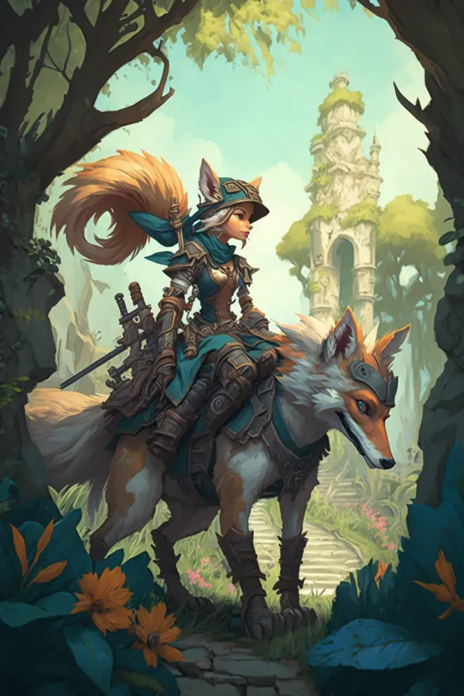 RPG Characters Riding Fantasy Animals Midjourney Prompt | PromptBase