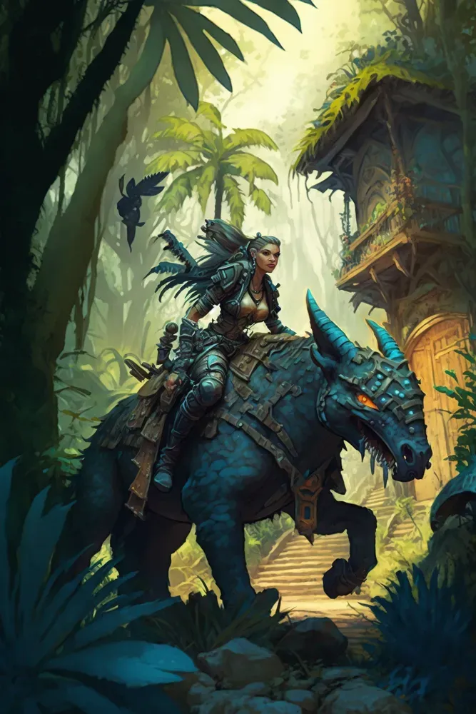 RPG Characters Riding Fantasy Animals Midjourney Prompt | PromptBase