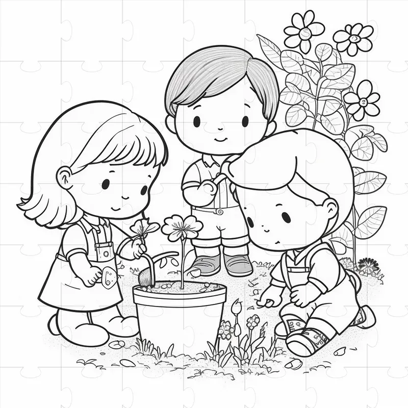 Kids In Action Coloring Book Pages Midjourney Prompt | PromptBase