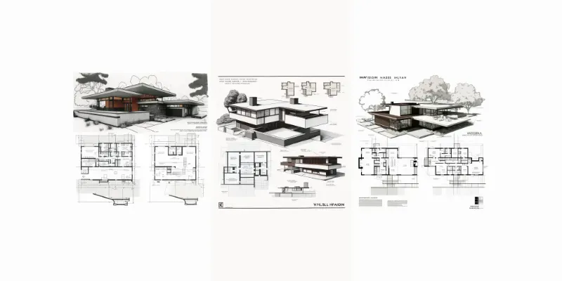House Plans Inspired By Great Architects Midjourney Prompt | PromptBase