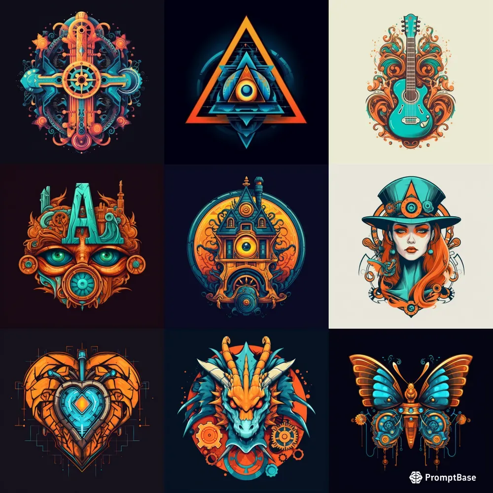 Vibrant Pop Surrealism Logos Midjourney Prompt | PromptBase