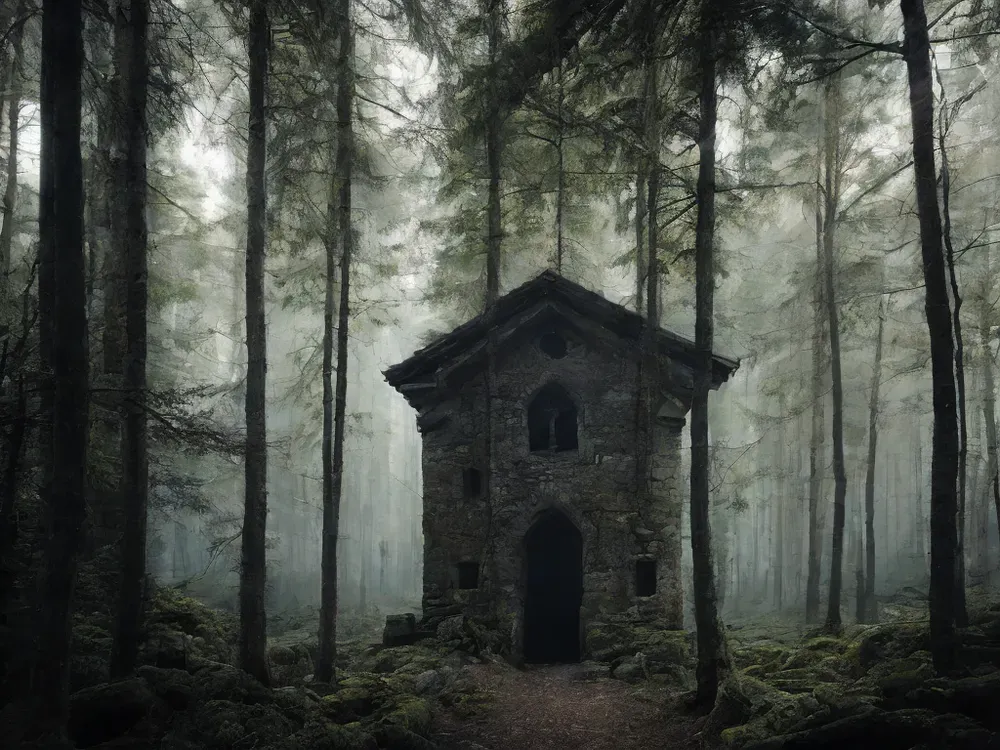 Spooky Cabins In Green Forests Stable Diffusion Prompt | PromptBase