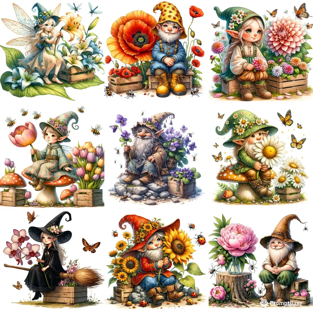 Floral Fantasy Creatures Clipart DALL·E Prompt | PromptBase