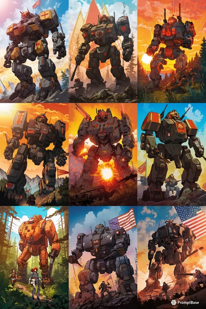Battletech Anime Poster Customizable Midjourney Prompt | PromptBase