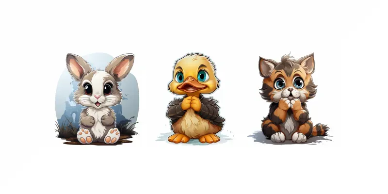 Charming Animated Sticker Crafts Midjourney Prompt | PromptBase