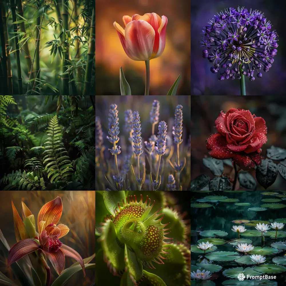 Realistic Plant Nature Stock Photographs Midjourney Prompt | PromptBase