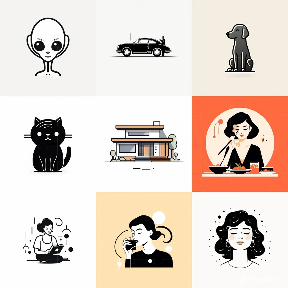 Notion Style Illustrations Midjourney Prompt | PromptBase