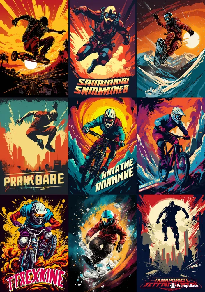 Extreme Sports Event Poster Flyer Art Midjourney Prompt | PromptBase