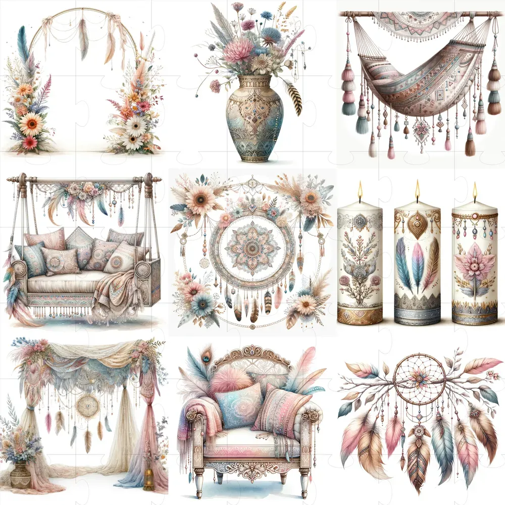 Boho Style Cliparts DALL·E Prompt | PromptBase