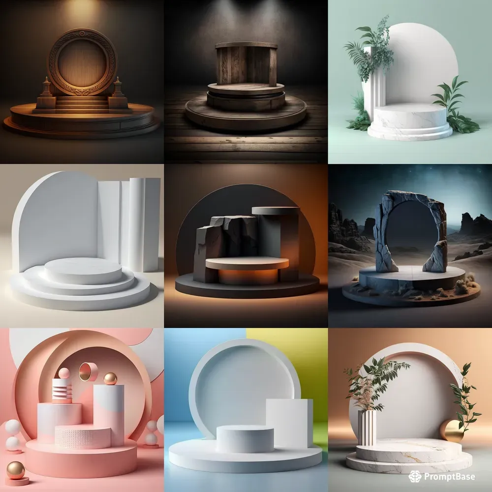 Customizable Podiums For Product Shoots Midjourney Prompt | PromptBase