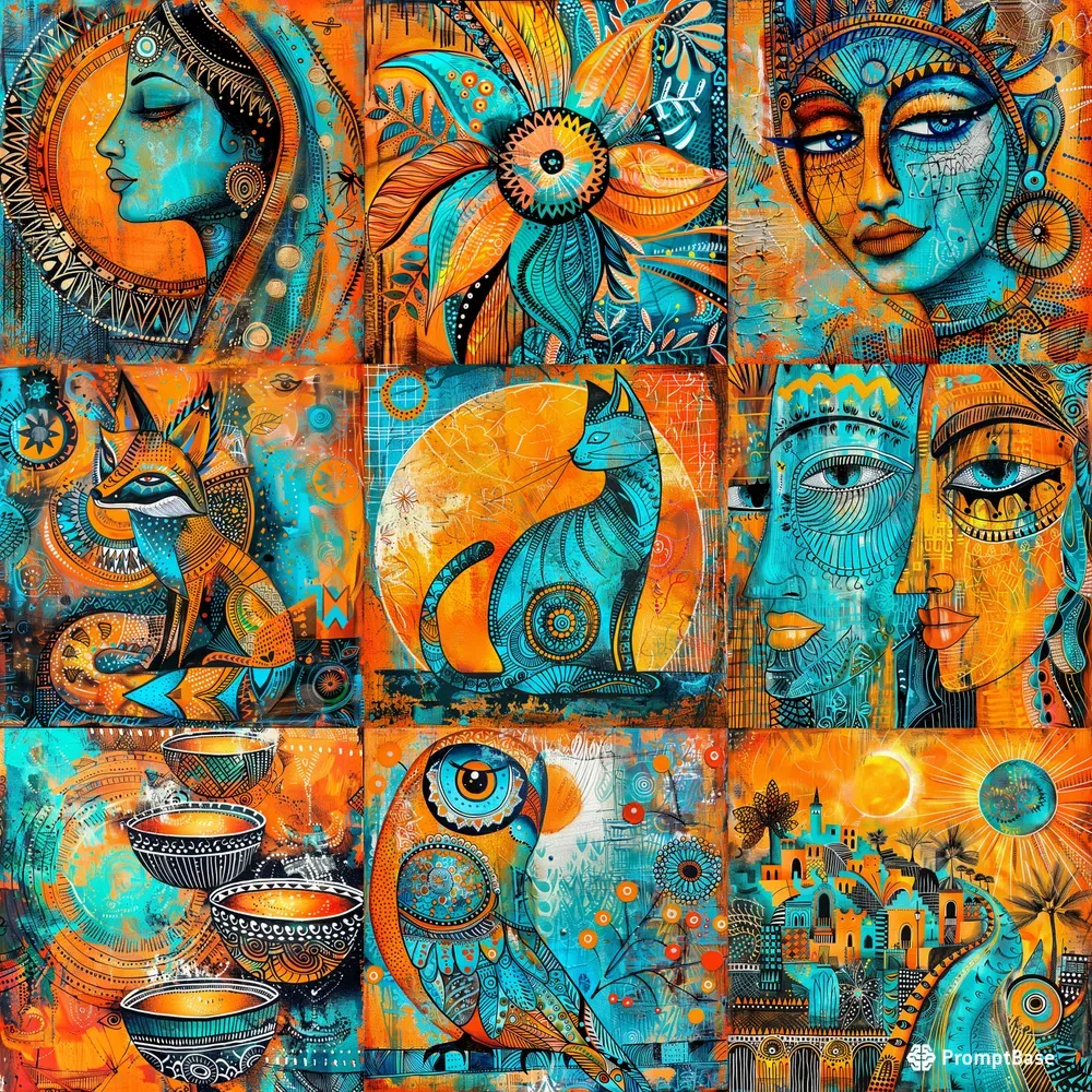 Mehendi Modernism Art Midjourney Prompt | PromptBase