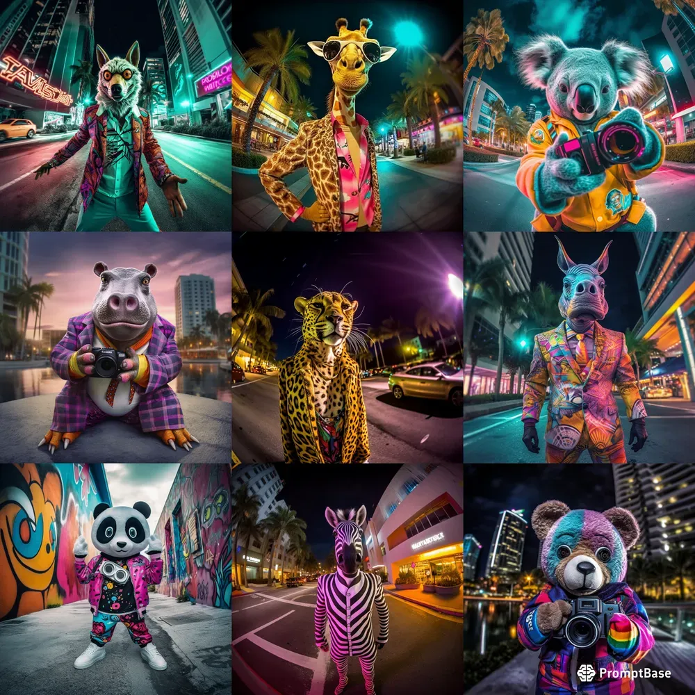 Anthropomorphic Fashionable Wildlife Midjourney Prompt | PromptBase