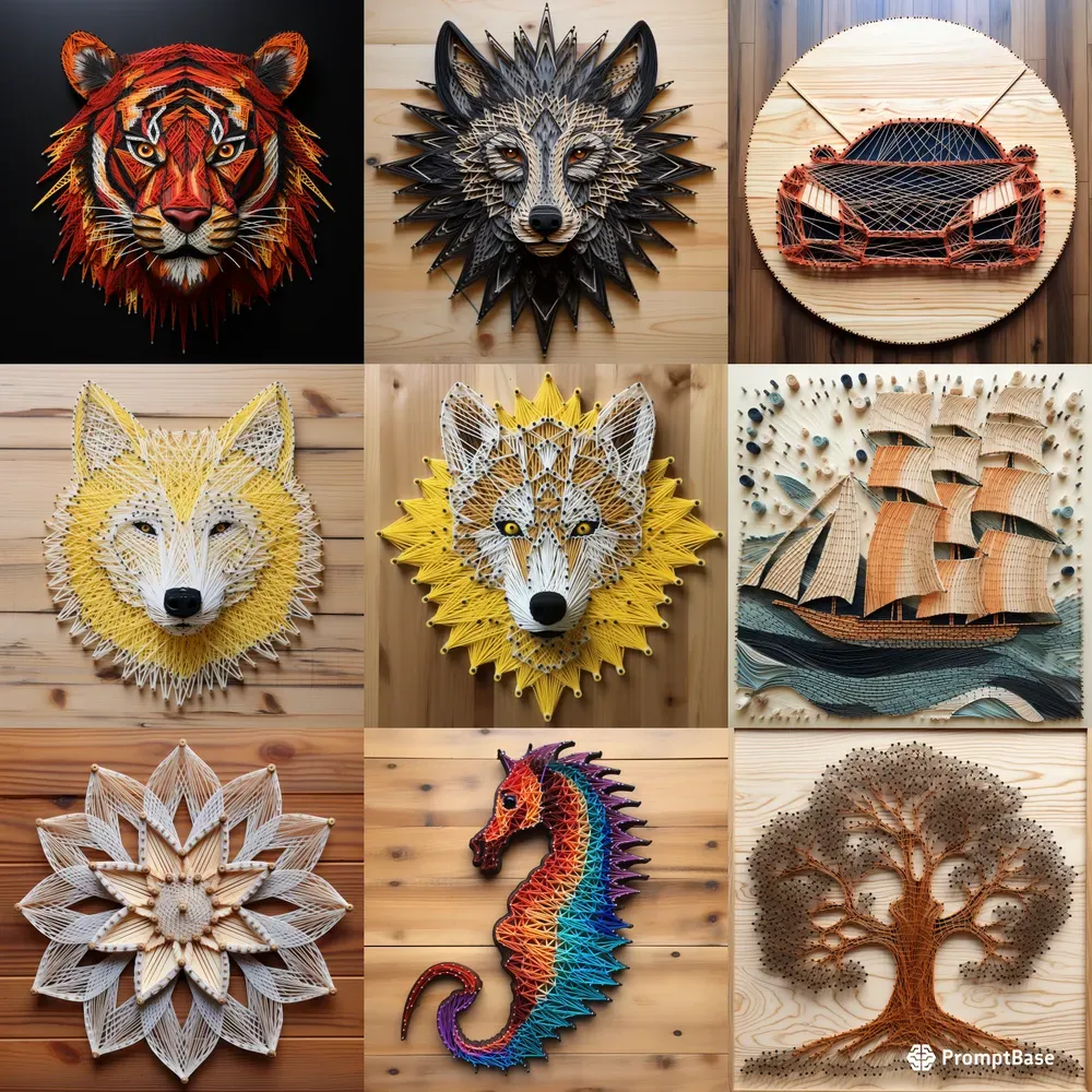 Make It In String Art Style Midjourney Prompt | PromptBase
