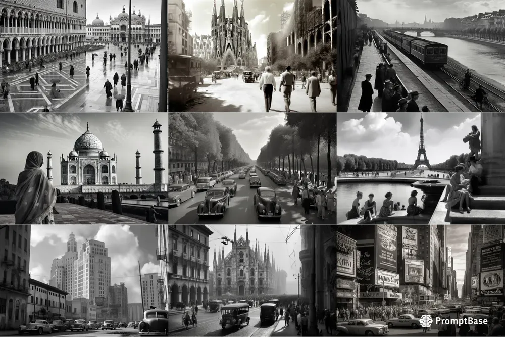 Notable Cities 1950s Midjourney Prompt | PromptBase