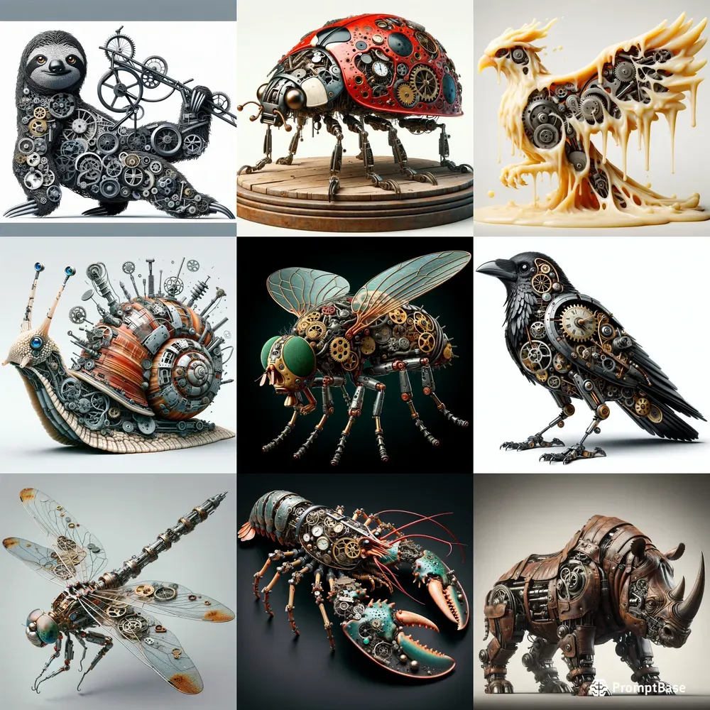 3D Clockwork Animals Insects DALL·E Prompt | PromptBase