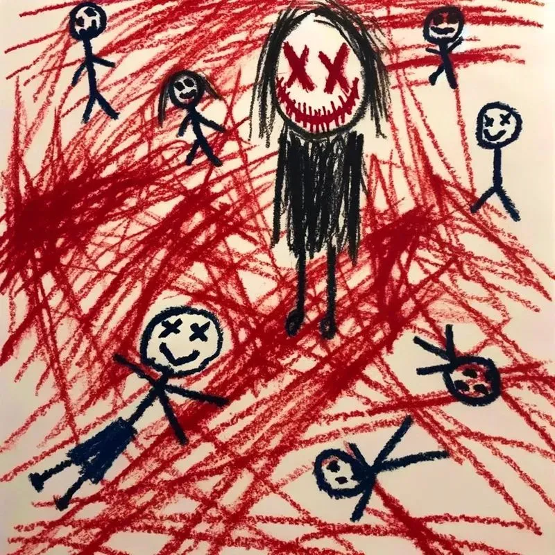 Creepy Kids Horrorstyle Drawings DALL·E Prompt | PromptBase
