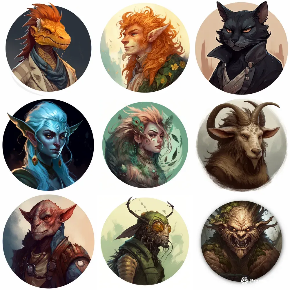 Dungeons Dragons Humanoid Tokens Midjourney Prompt | PromptBase