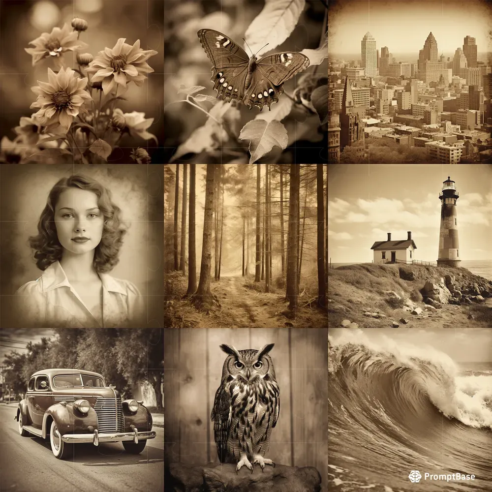 Sepia Vintage Photography Midjourney Prompt | PromptBase