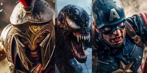 Epic Superhero Comics Battle Wallpapers Midjourney Prompt | PromptBase