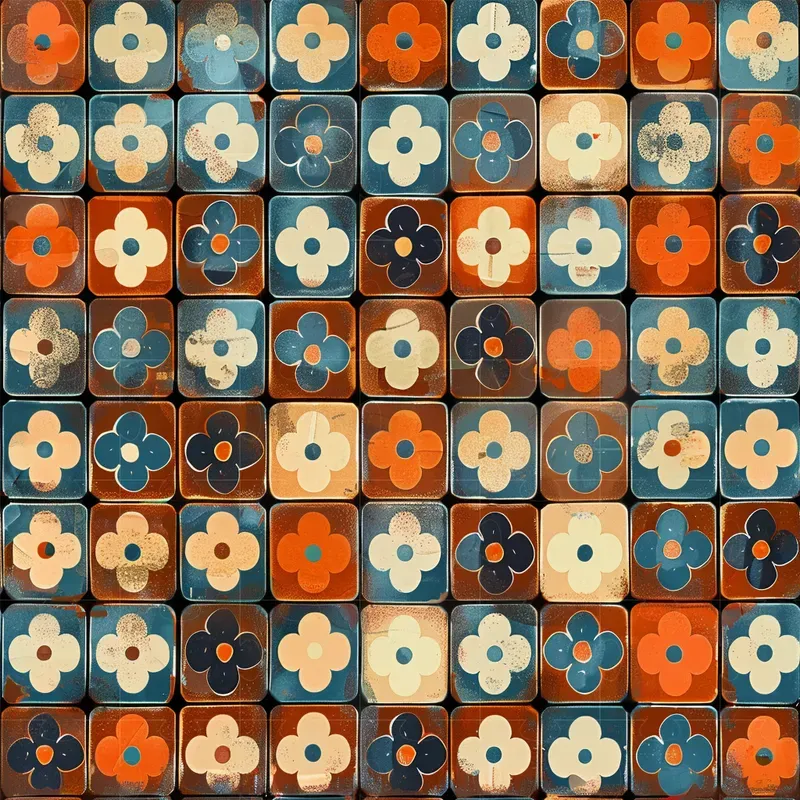 Worn Tiles In 1970s Style Midjourney Prompt | PromptBase