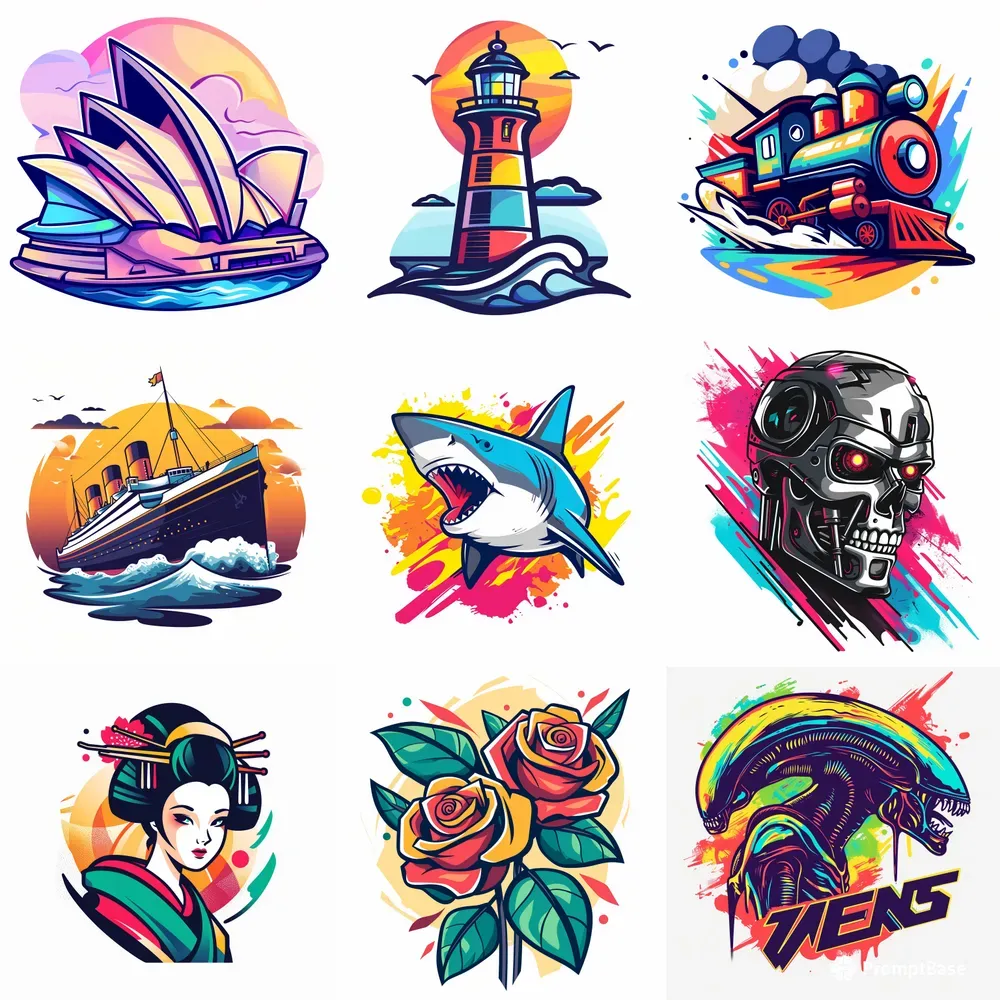 Vector Art Cartoon Style Logos Midjourney Prompt | PromptBase